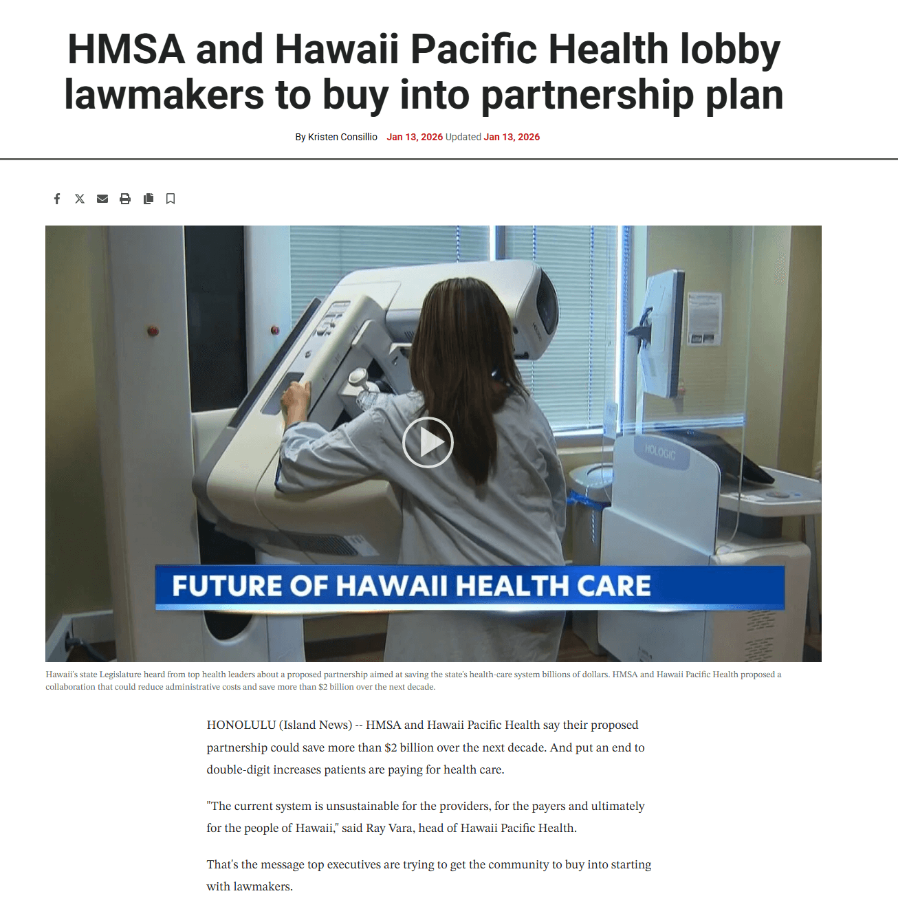 Hawaiʻi Health Care Merger – The Queen′s Health Systems